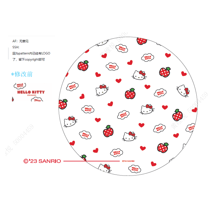 Hello Kitty Apple Collection Shower Cap
